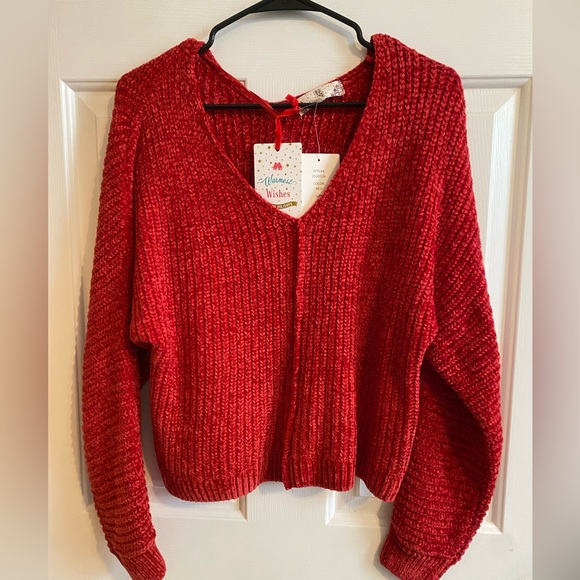 Pink Rose | Sweaters | New Pink Rose Vneck Cropped Red Sweatersize ...